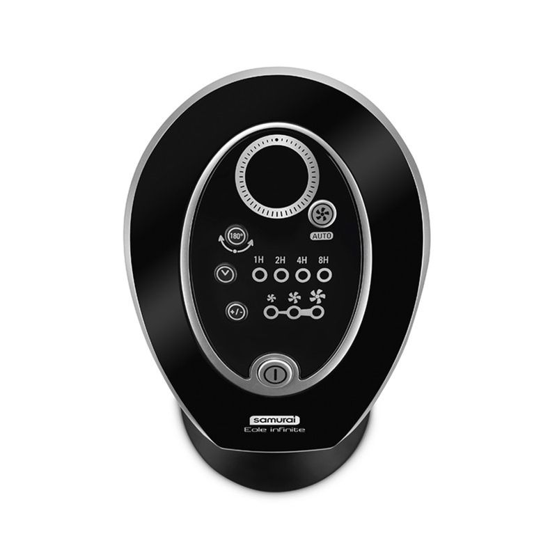 Ventilador de Torre SAMURAI Eole Infinite Negro con Plateado - Imusa