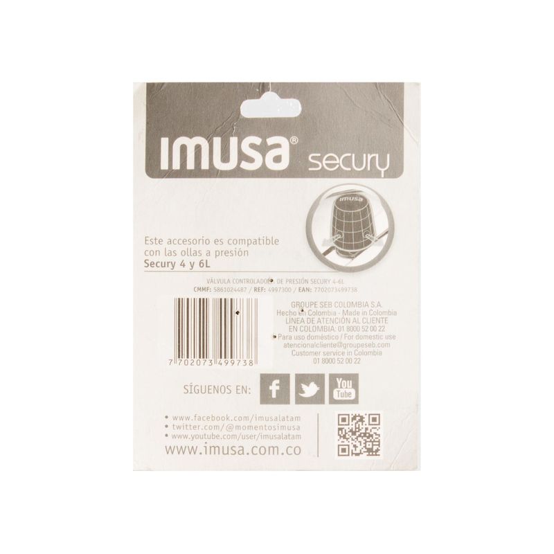 Repuesto Válvula Reguladora de Presión IMUSA - Imusa