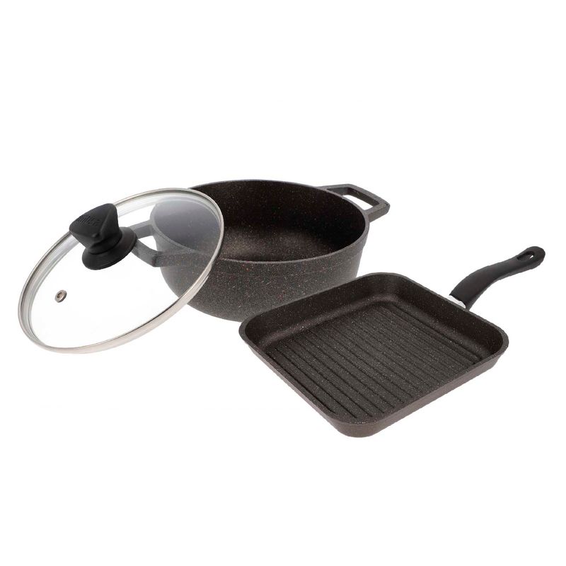 Set Imusa Caldero 18cm + Sartén Parrilla Fuzion - Imusa