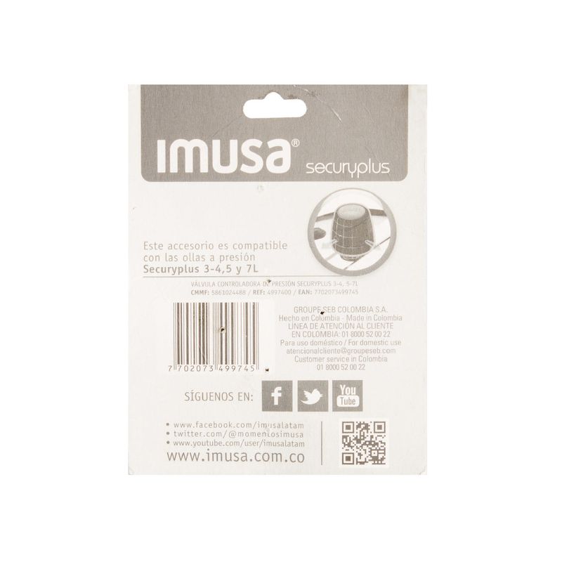 Repuesto Válvula Controladora de Presión IMUSA - Imusa