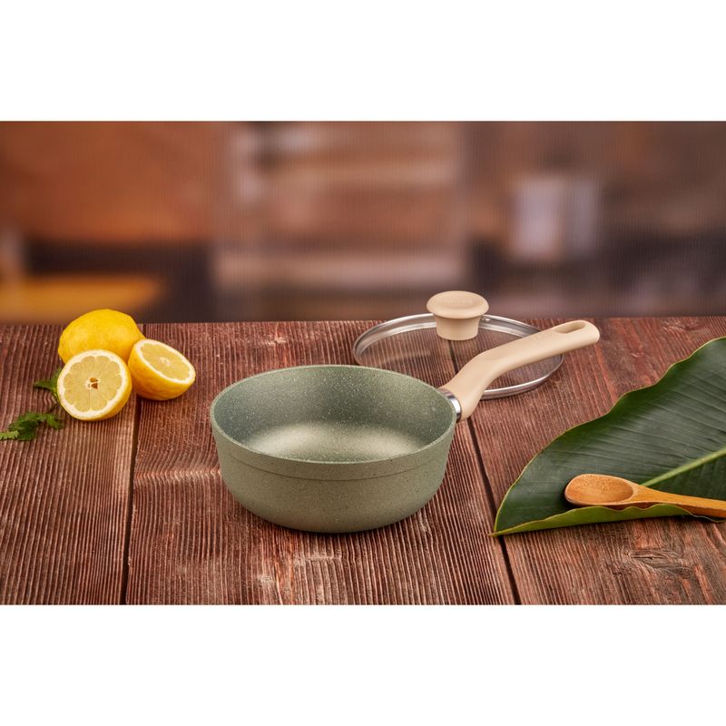 Perol IMUSA TERRA de 18cm Verde con tapa de vidrio - Imusa