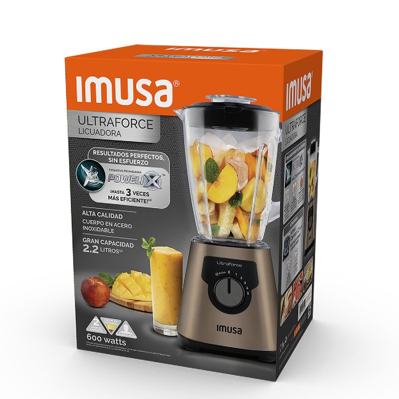 Licuadora IMUSA ULTRAFORCE Glass 5V Tabaco - Imusa