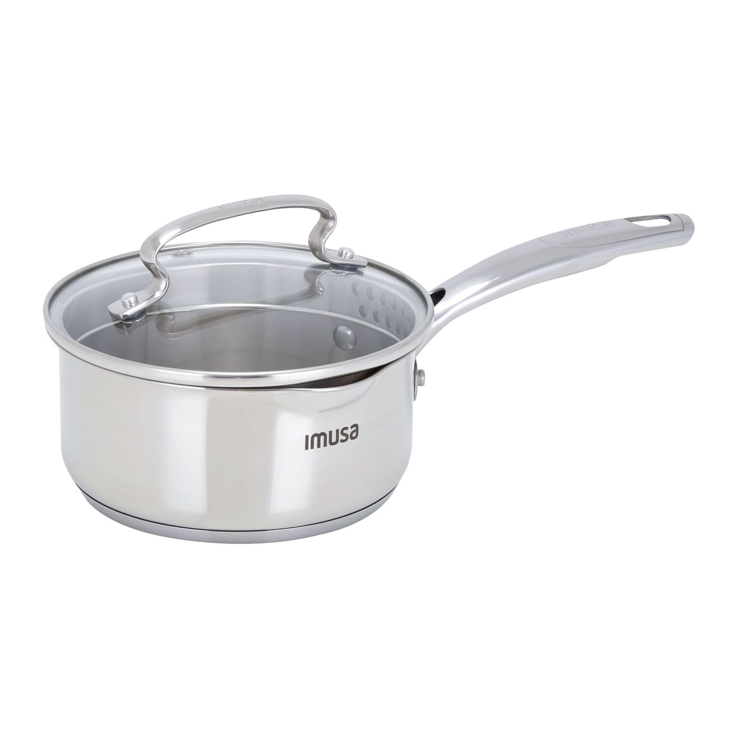 Perol IMUSA Maestro 16cm Acero inoxidable Tapa de Vidrio - Imusa